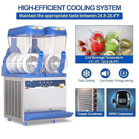 Mua BZD Commercial Slushie Machine - 1000W 30L Tanks Commercial 110V Slushy Maker Machine 304 ...