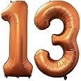 Amazon.com: Orange 13 Number Balloons, 40 Inch Giant Number Balloons ...