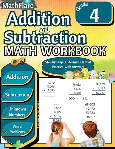 Addition and Subtraction Math Workbook 4th Grade: Word Problems Grade 4 ...