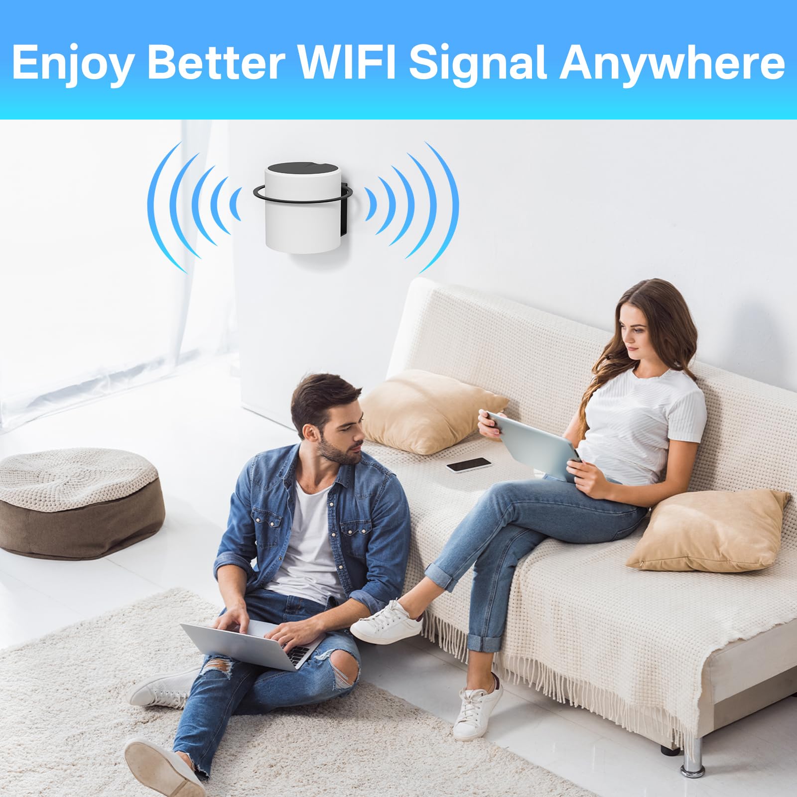 Black Metal Router Wall Mount Shelf For TP-Link Deco X20, X55, X55 Pro ...