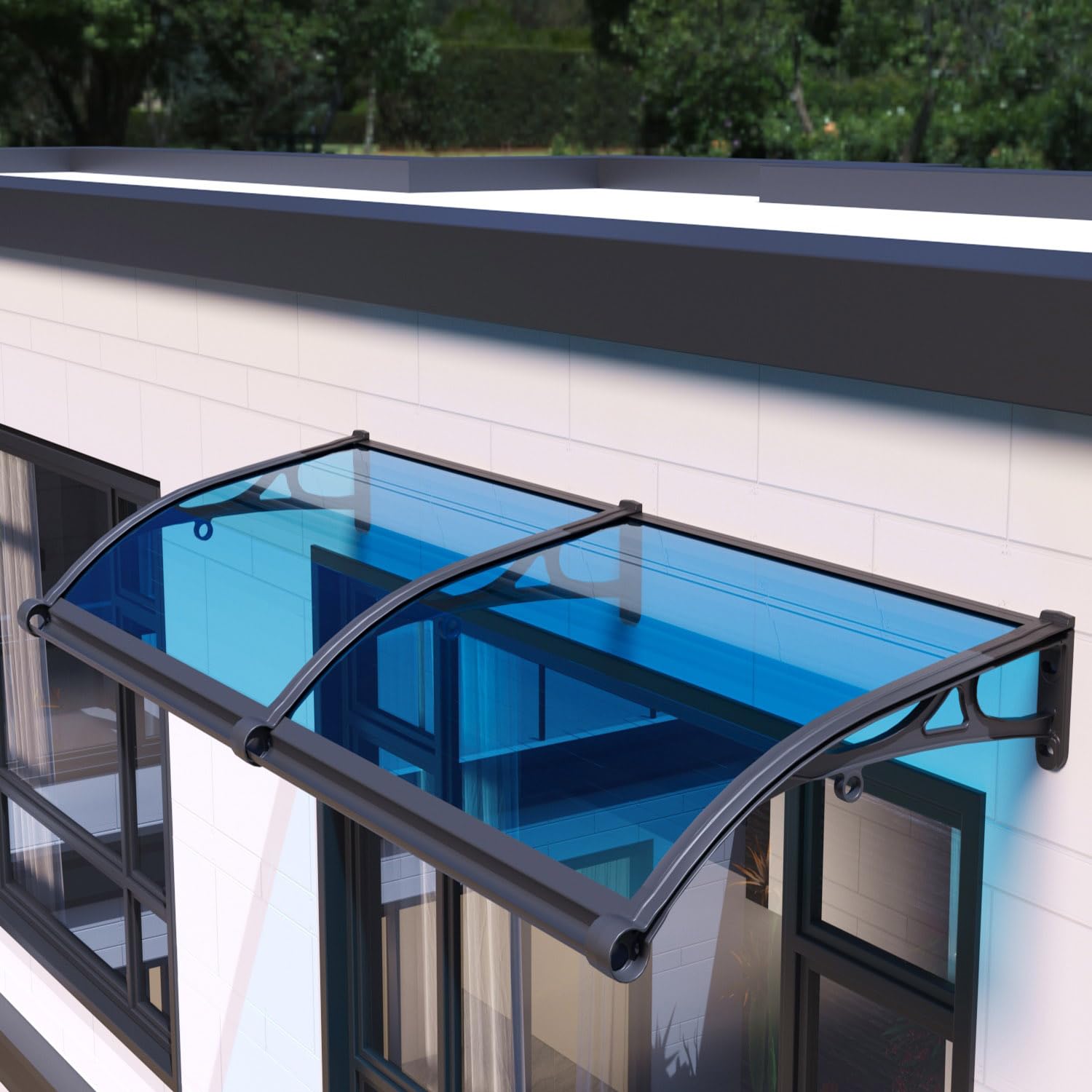 UEMMILLY Window Door Awning Canopy UPF 50+, Aluminum Bracket ...