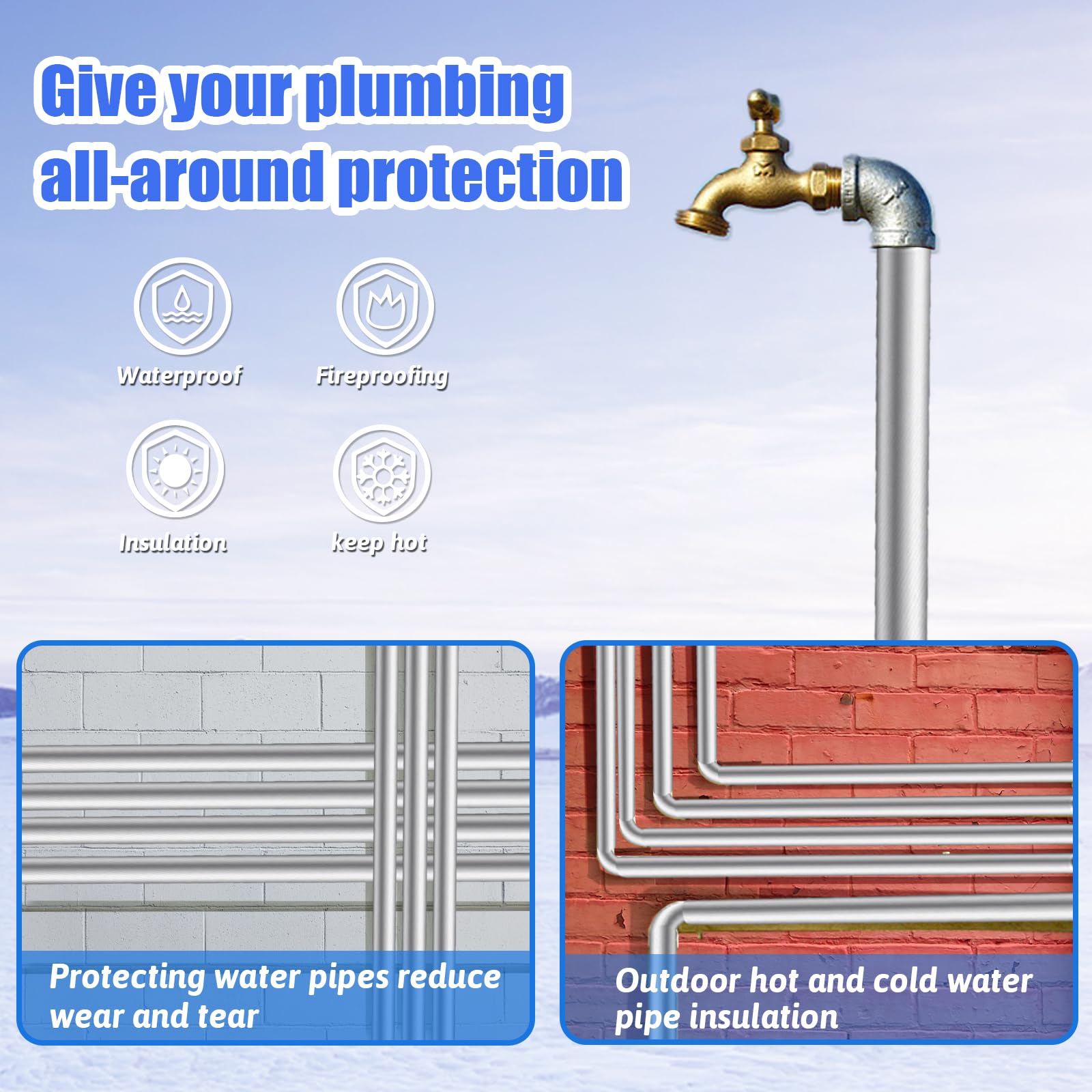 Mua 12 Pack Pipe Insulation Foam Tube, 3/4'' Self Adhesive Pre Slit ...
