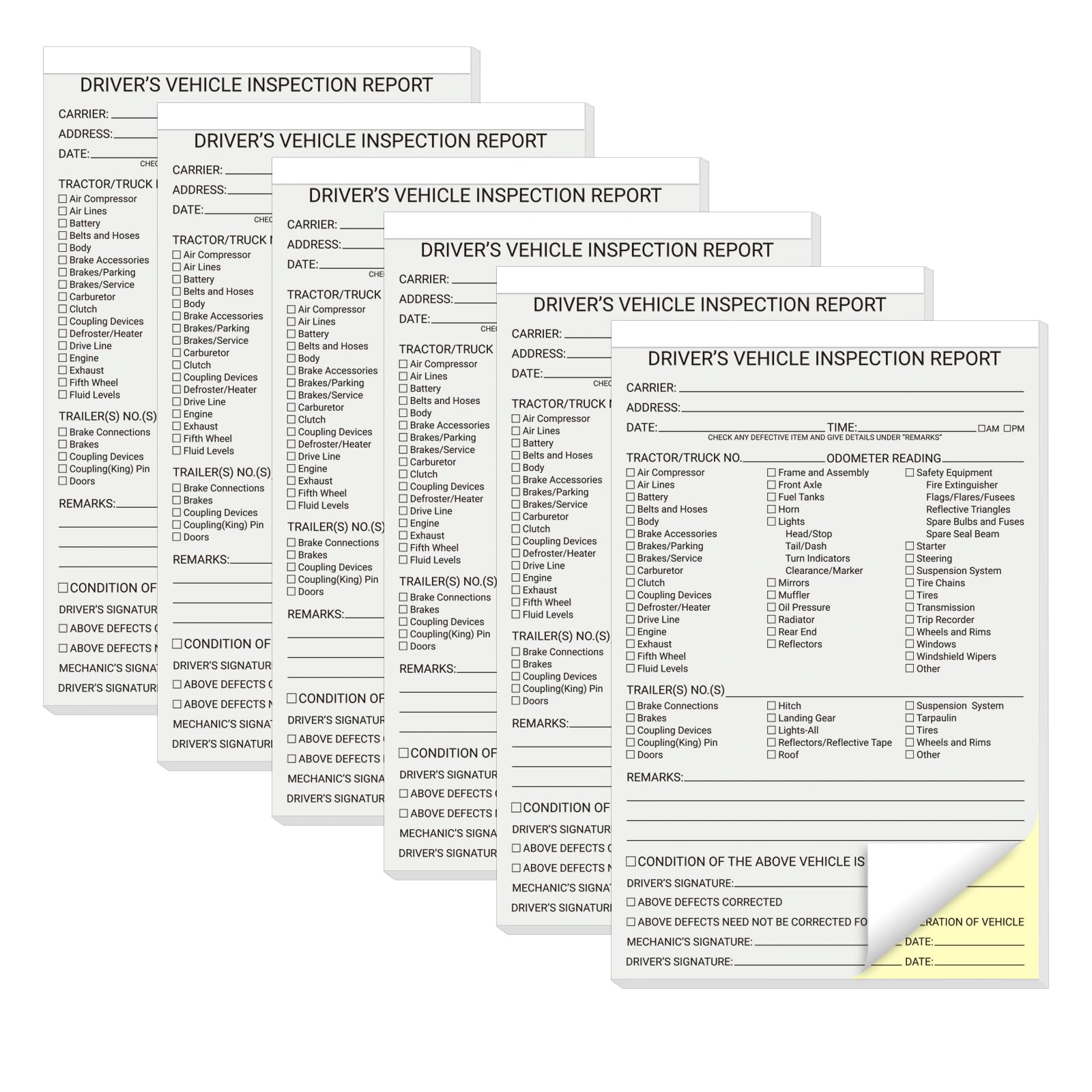 Mua 300 Sets Detailed Driver Daily Vehicle Inspection Report Book/Forms ...