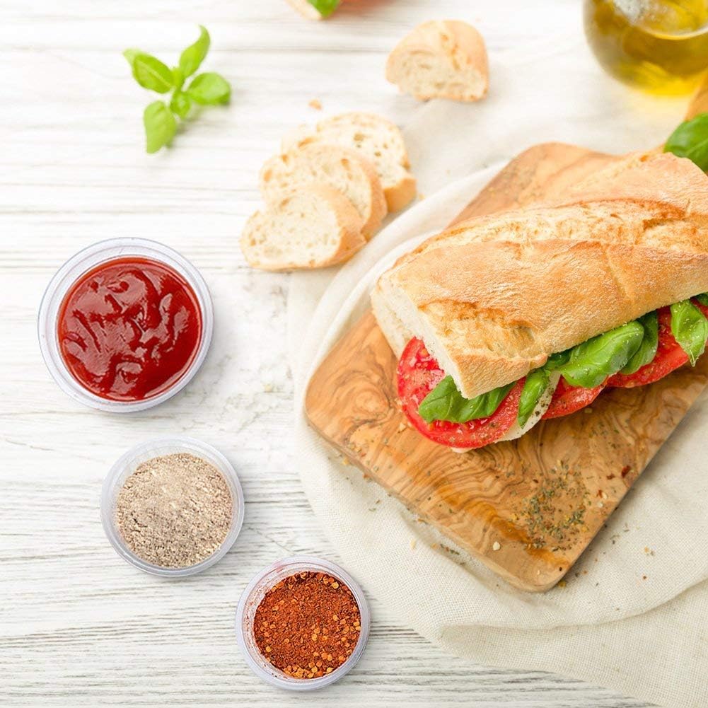 50 Transparent Plastic Sauce Tasting Pots, Sauce Pots, 2oz – BigaMart