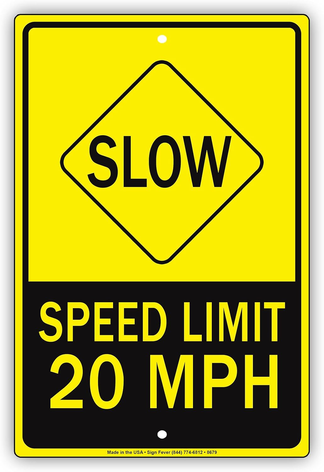 Amazon.com: Slow Speed Limit 20 Miles MPH Slow Driving Aluminum Metal ...