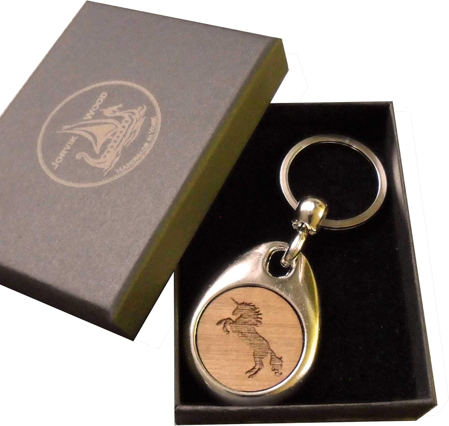Jorvik Wood Unicorn Design Wooden Keyring with Gift Box – BigaMart