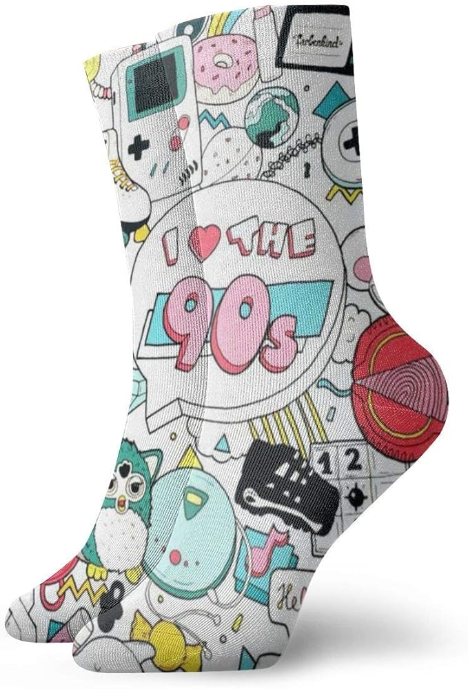 I Love The 90s Unisex Funny Sport Athletic Socks Crew Socks Comfy ...