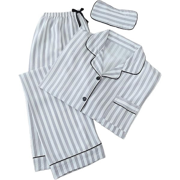 Pajamas Set For Woman NY Threads Women's Silk Satin Pajamas Set Button ...