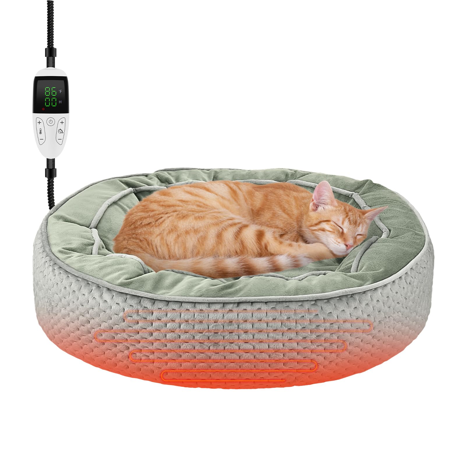 ShuRung Heated Cat Bed Indoor Electric Cat Bed Warmer for Cat Puppy ...