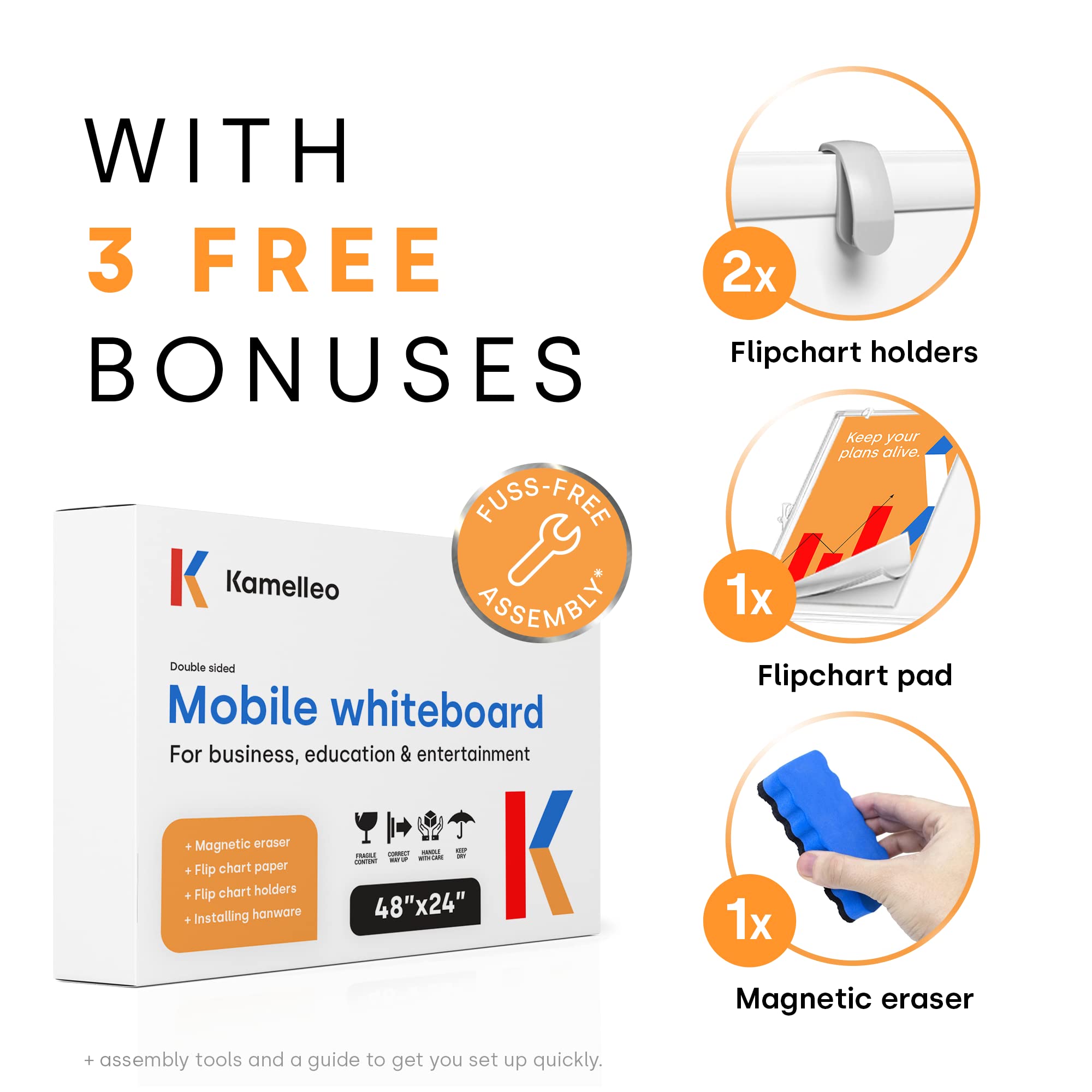 Rolling Dry Erase Board 70 x 36 - Large Portable Magnetic Whiteboard ...