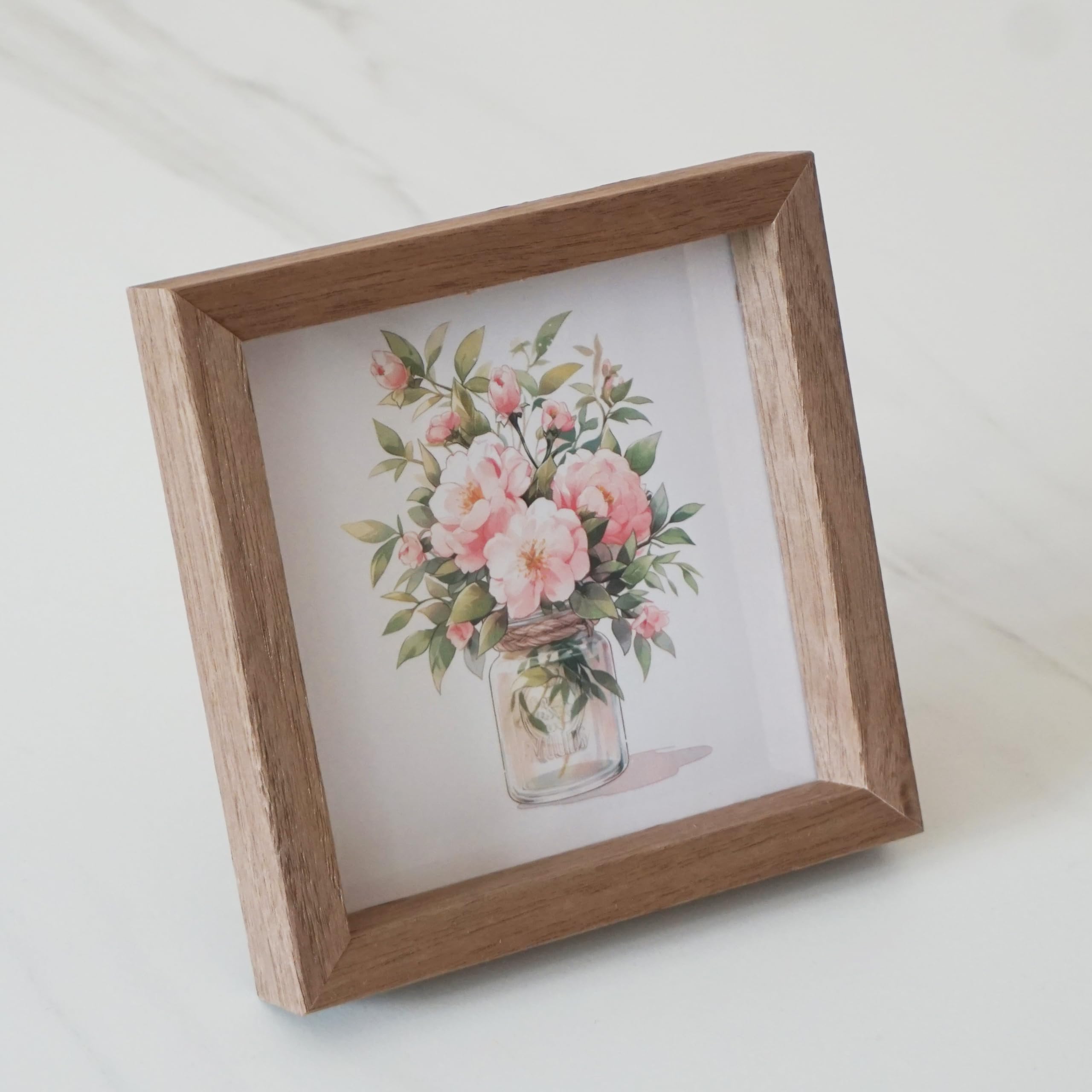 PLUSCHEN 5X5 Wood Grain Picture Frame Mocha Brown Colour 5x5 Square ...