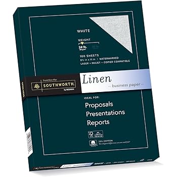Amazon.com: Southworth 100% Cotton Resume Paper, 8.5" x 11", 24 lb/89 ...