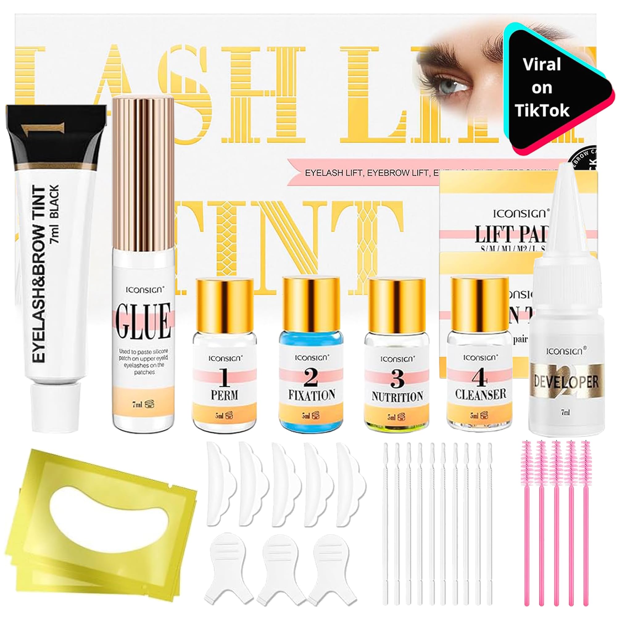 Mua Lash Lift Kit & Brow Lamination Kit - 4 in 1 Professional Black ...