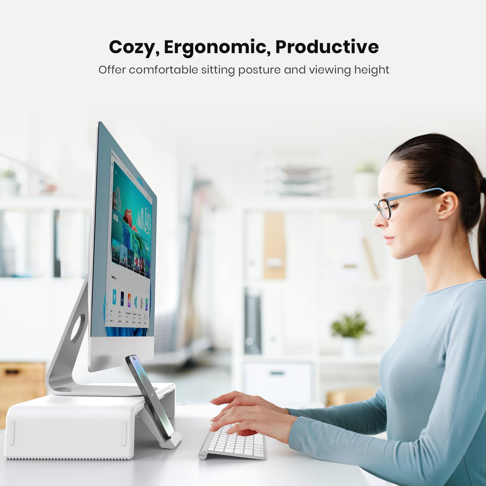 Mua Monitor Stand Riser, Klearlook Foldable, Height Adjustable Computer ...