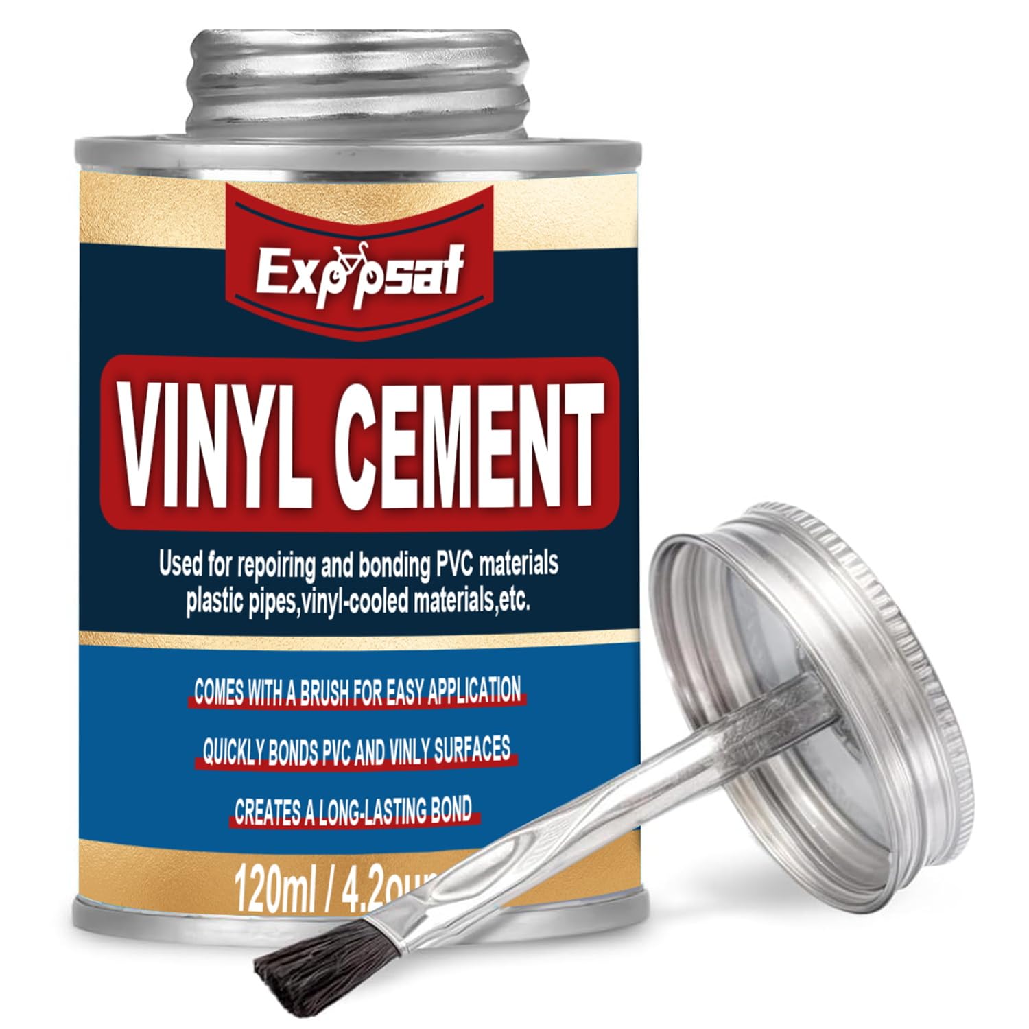 Exppsaf Vinyl Cement with Brush, Waterproof PVC Cement, High Strength ...