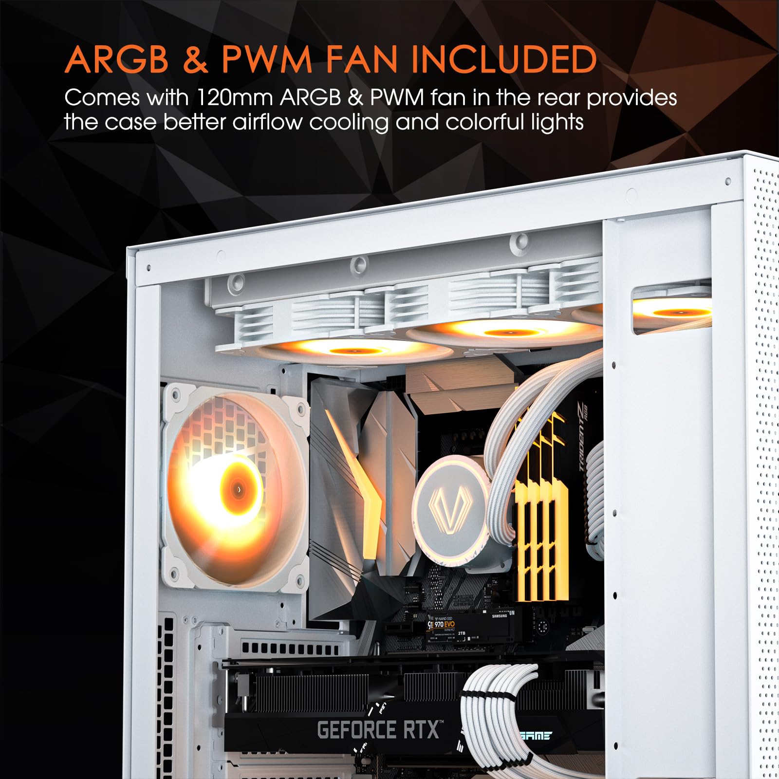 Mua Vetroo AL-MESH-7C White Compact ATX PC Case, Front Power Supply ...