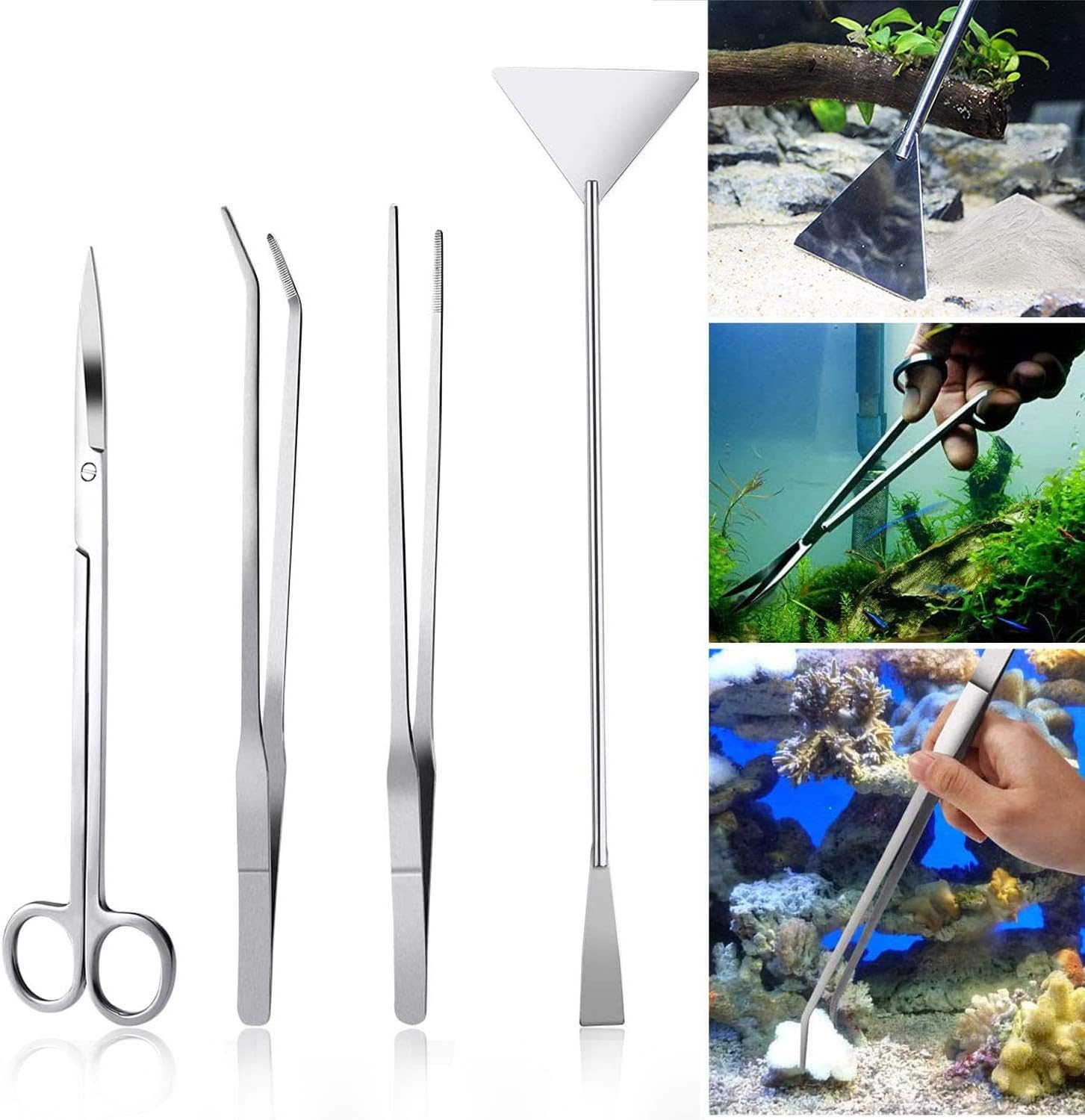 Czemo Aquarium Tool Kit Stainless Steel Aquarium Tank Water Plant ...