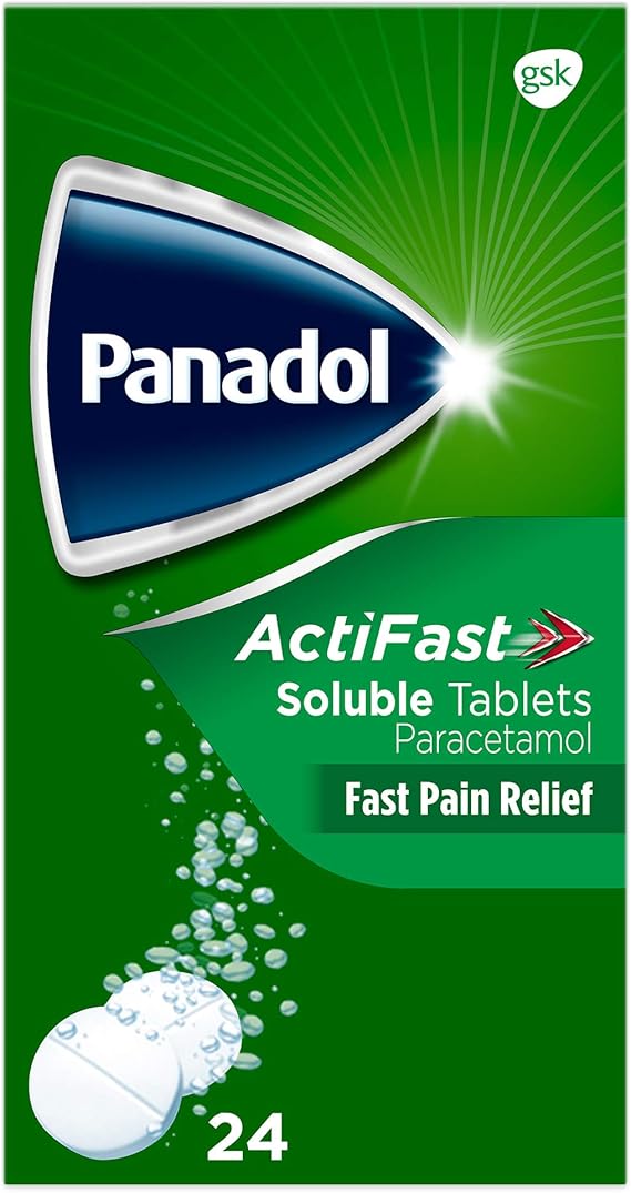Panadol ActiFast Pain Relief Tablets, Soluble Paracetamol Tablets, Pack ...