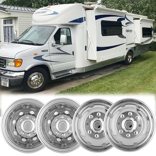 VICOJETOR 4pc 16" Polished Stainless Steel Dually Wheel Simulators ...