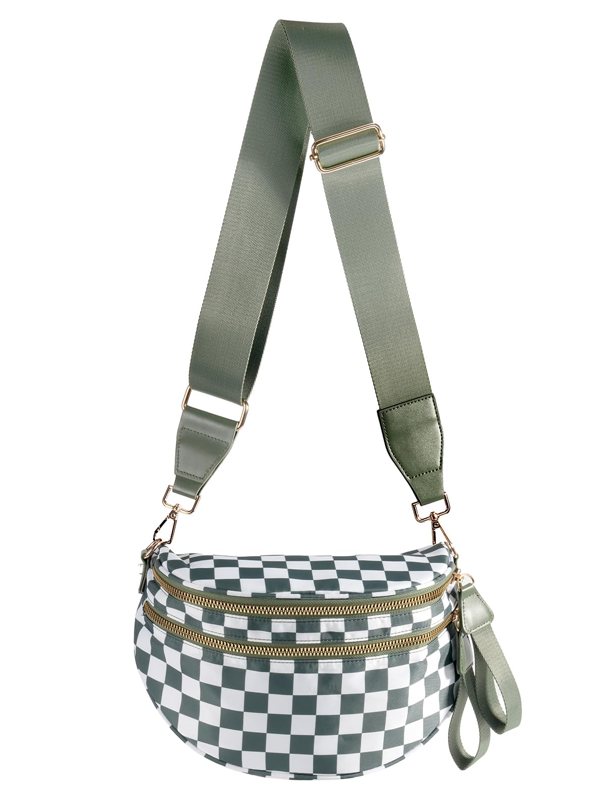 MEISEY Black and White Checkered Crossbody Bag Bum Bag for Women ...