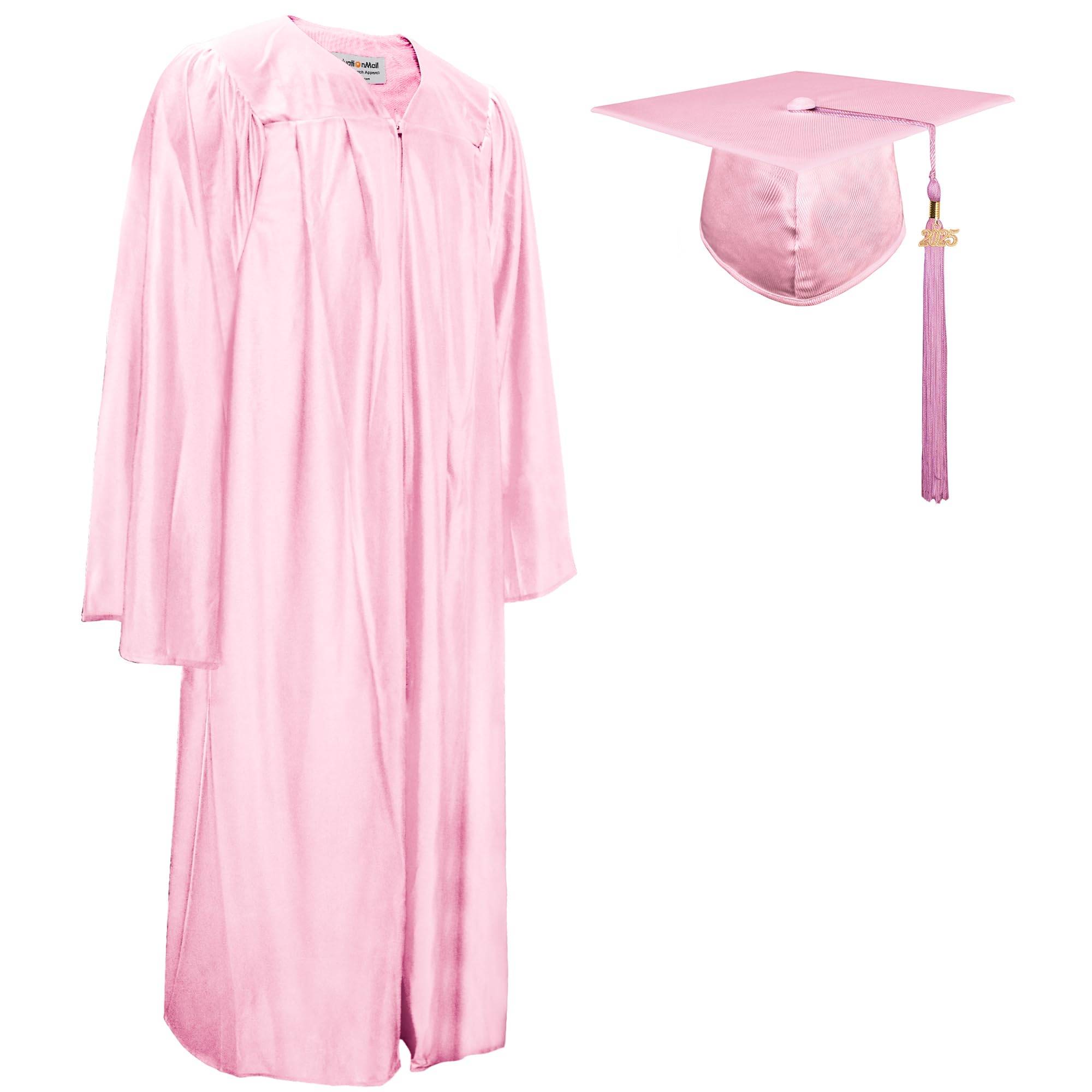 GraduationMall Shiny Graduation Cap and Gown with 2025 Tassel for High ...