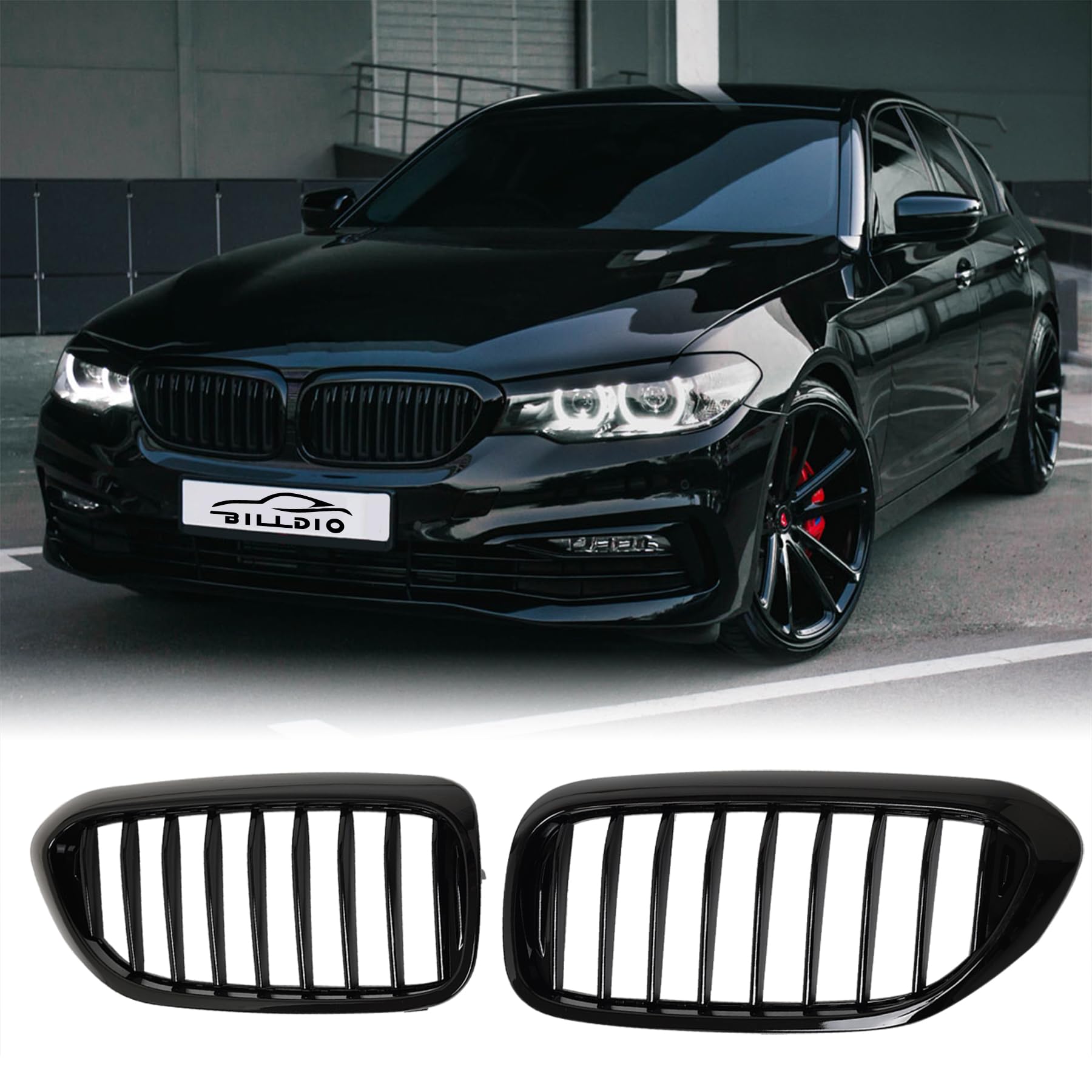 BILLDIO G30 Grille - Black Kidney Single slats Grill Compatible With ...