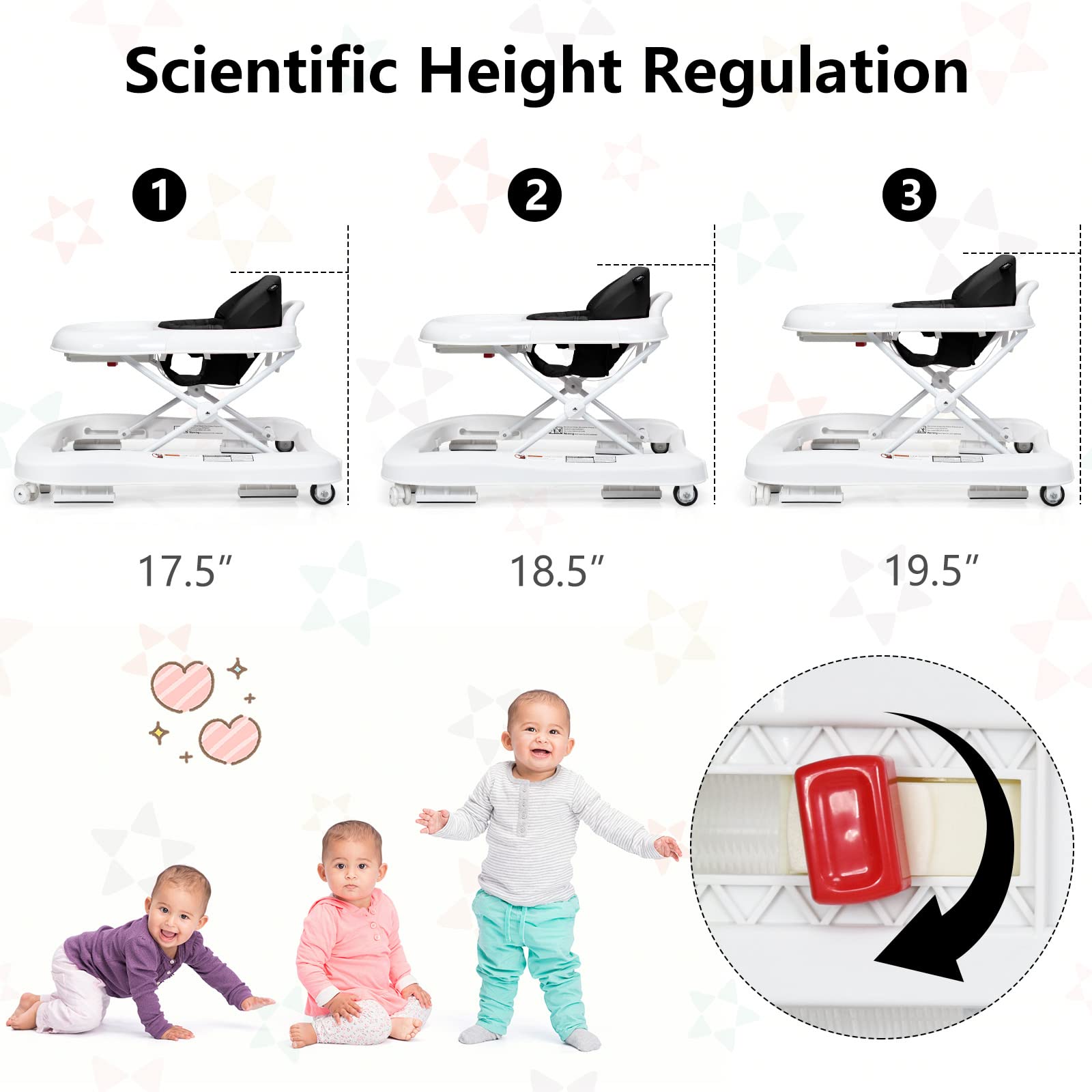 Mua INFANS Foldable Baby Walker, 3 in 1 Toddler Walker Learning-Seated ...