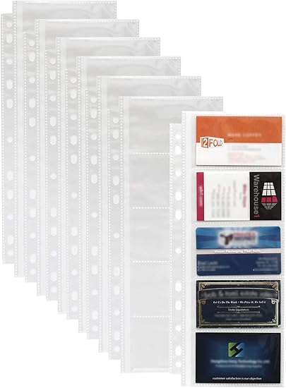 Business Card Sleeves for 3 Ring Binder - Pack of 50 – Business Card ...
