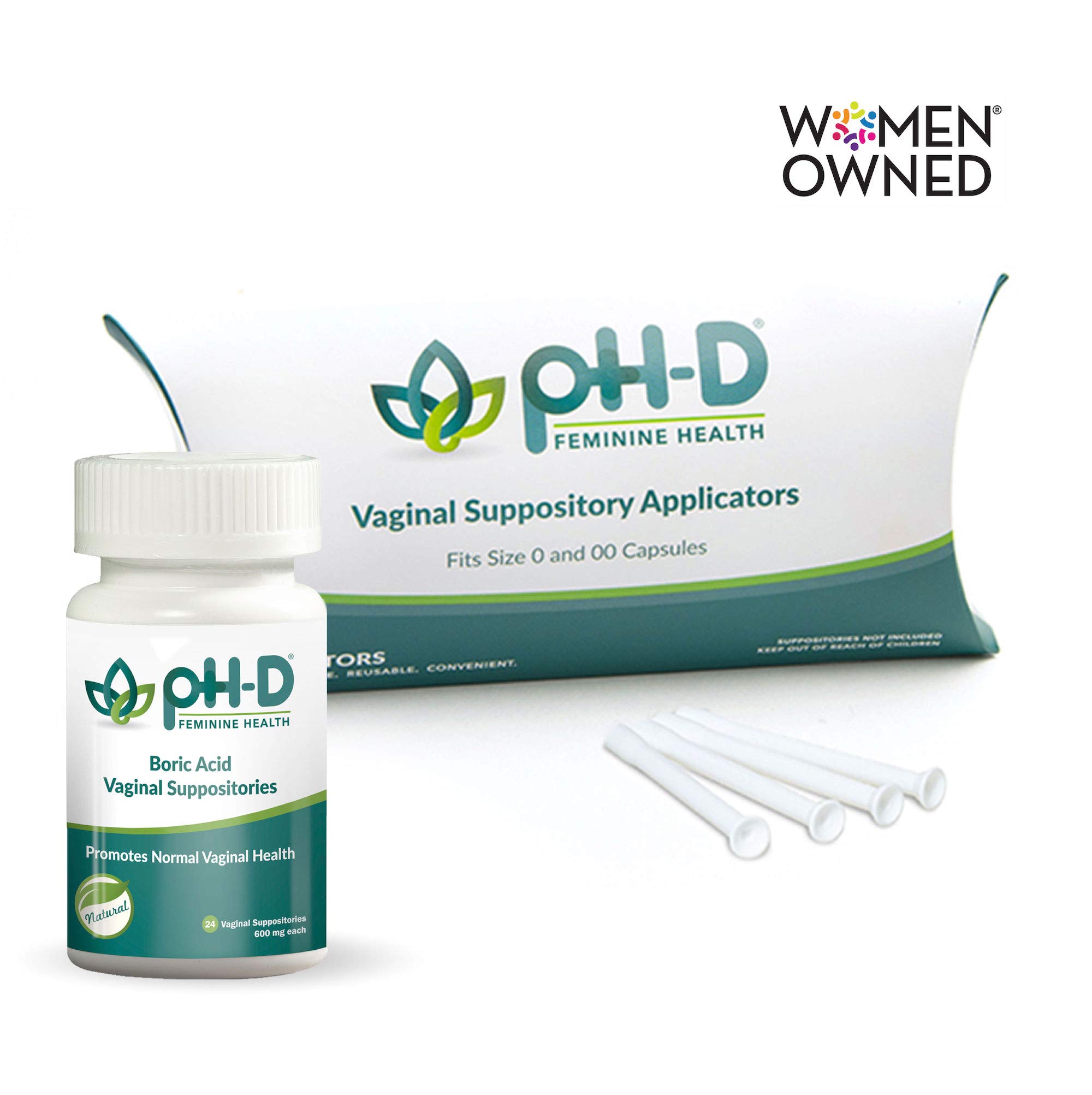 pH-D Boric Acid Suppositories and Applicators Starter Bundle - Includes ...