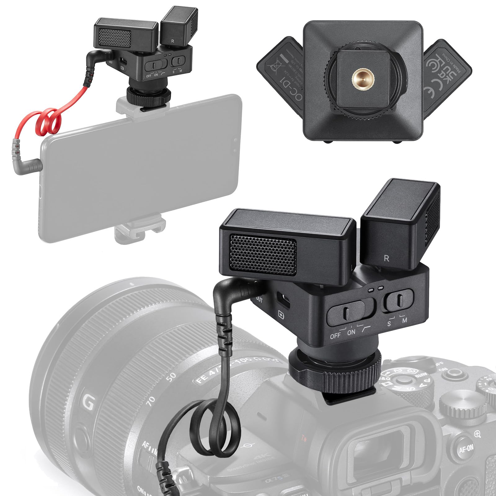 ZENIKO OC-D1 Stereo Dual Shotgun Mic for Camera Smartphone, Video ...