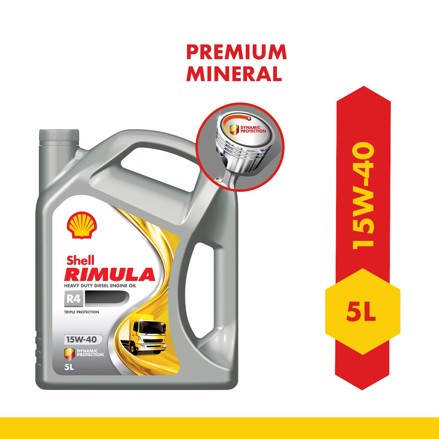 Shell Rimula R4 15W-40 API CI4 Plus Heavy Duty Diesel Engine Oil (5L ...