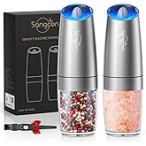 Amazon.com: Sangcon Gravity Electric Salt and Pepper Grinder Set Automatic Shakers Mill Grinder ...