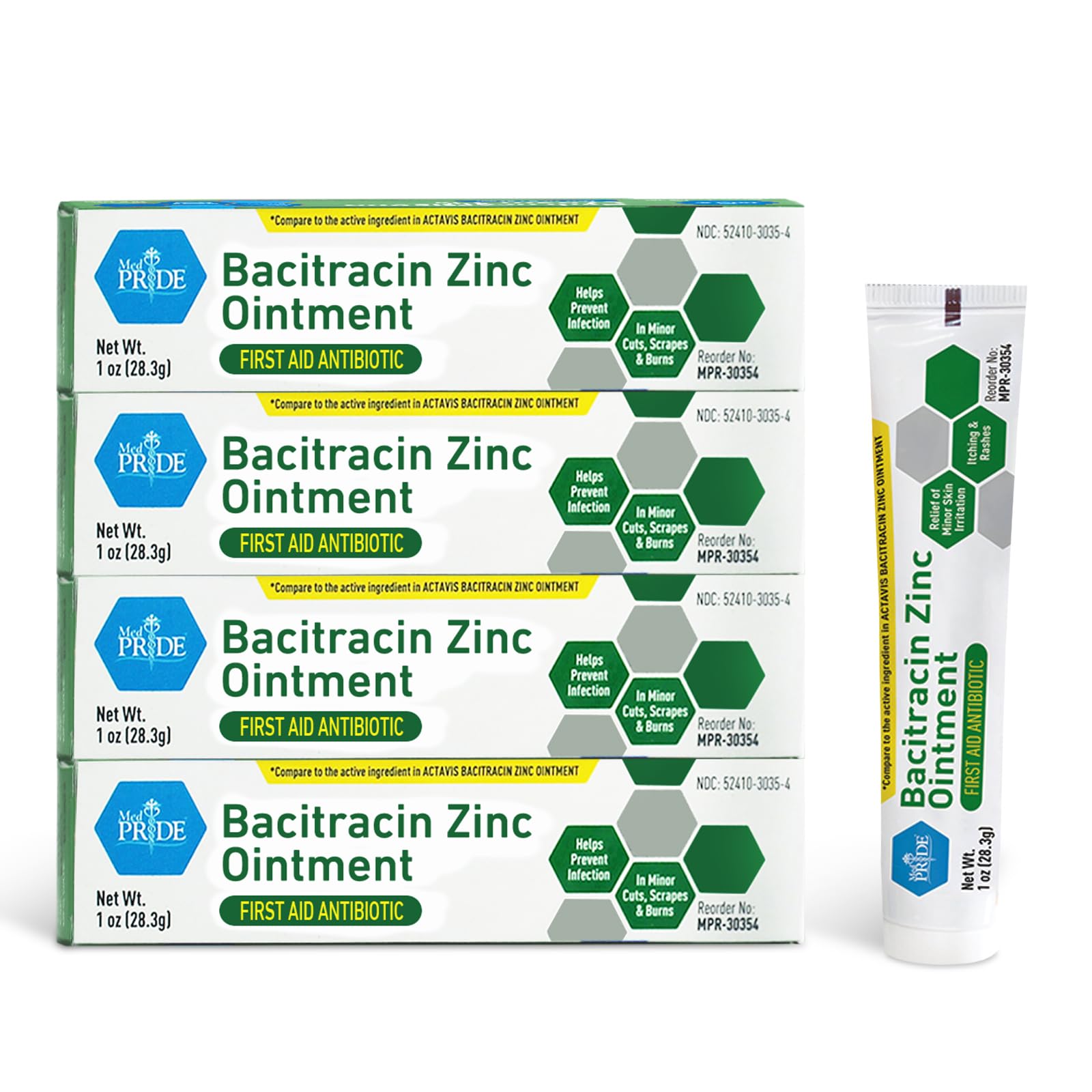 MED PRIDE Bacitracin Zinc Ointment 4 Pack| Essential Antibiotic First ...