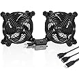 upHere Dual Quiet 120mm USB Speed Control Fan,5V Portable Cooling Fan ...