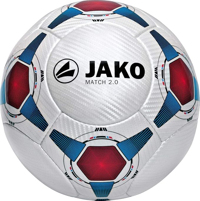 Jako Herren Fußball Ball Match 2.0, Weiß Blau/Rot, 5: Amazon.de: Sport ...
