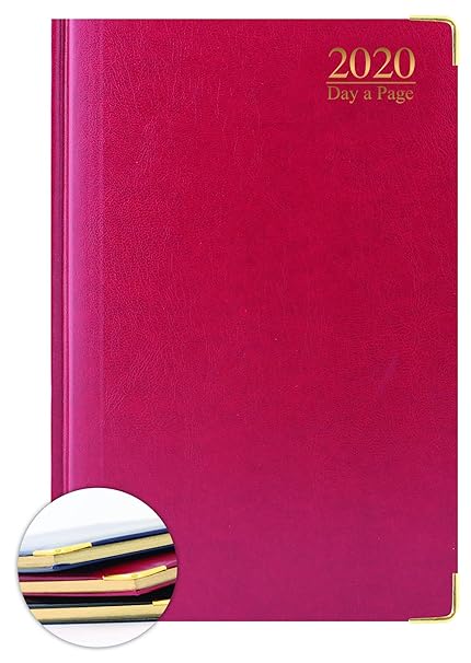 Premium Quality A5 - Day A Page 2020 Red/Maroon Diary Padded Front ...