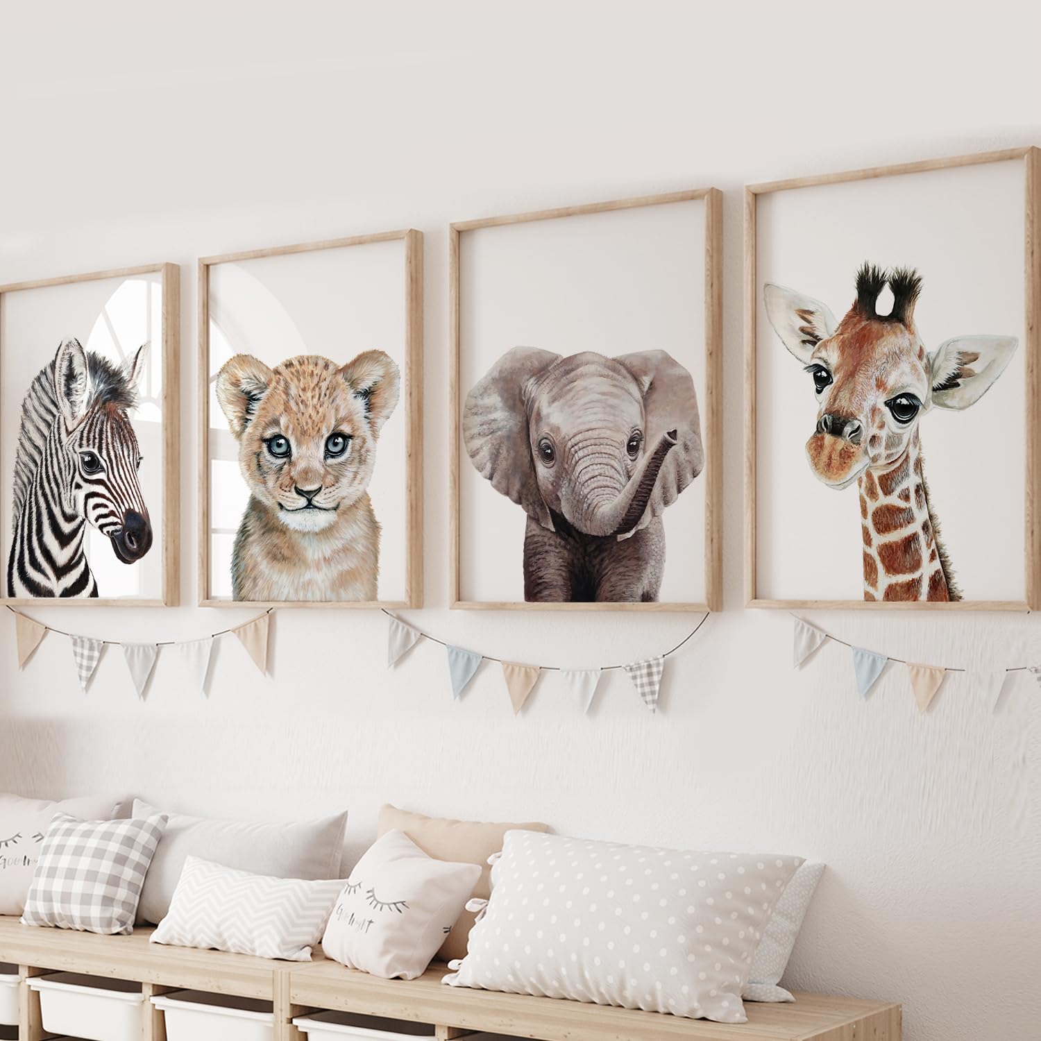 KIU DESIGNS Safari Nursery Wall Art, Wall Art Set of 4, 8"X10" Jungle ...