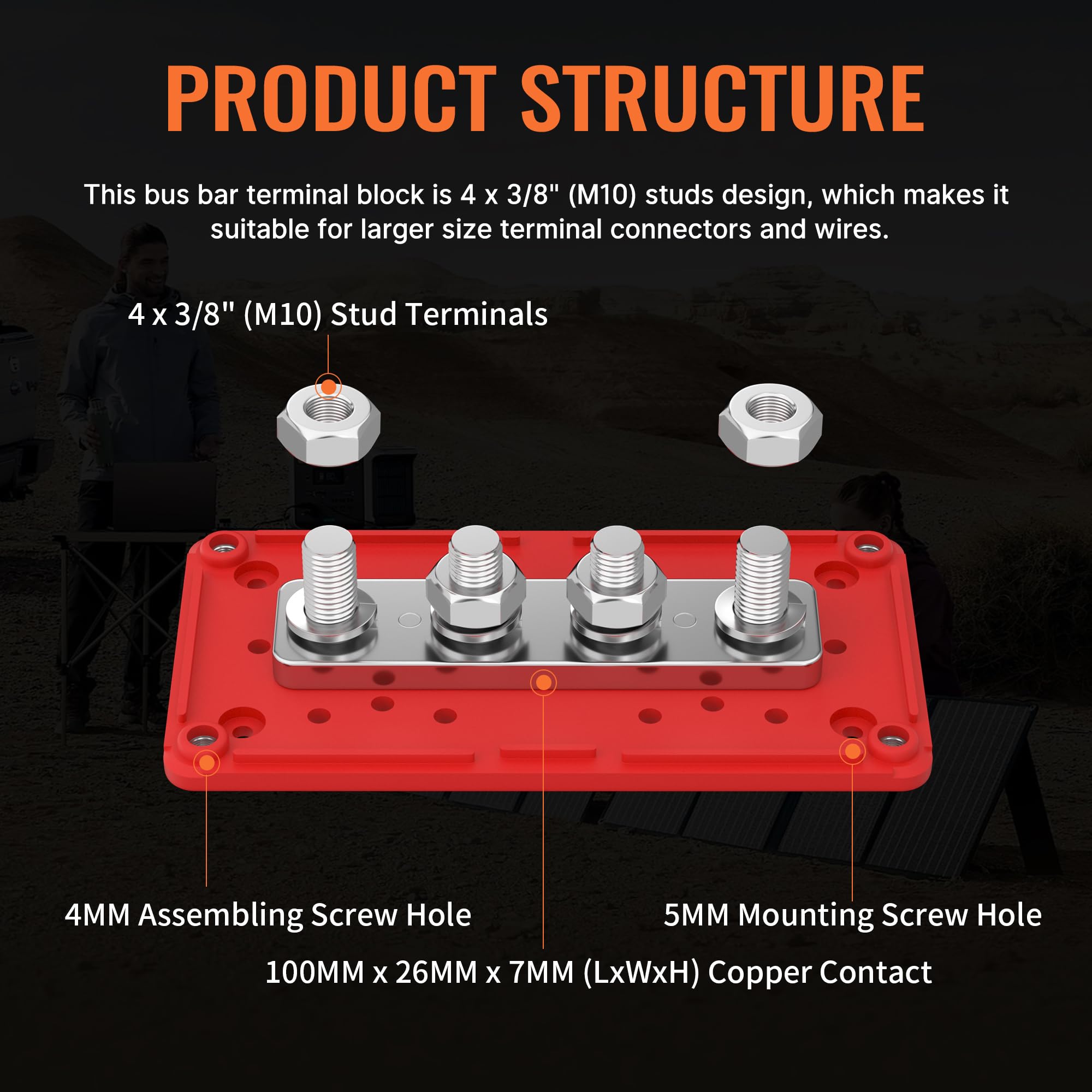 Mua Joinfworld 300A Bus Bar 12V DC Waterproof Power Distribution Block ...