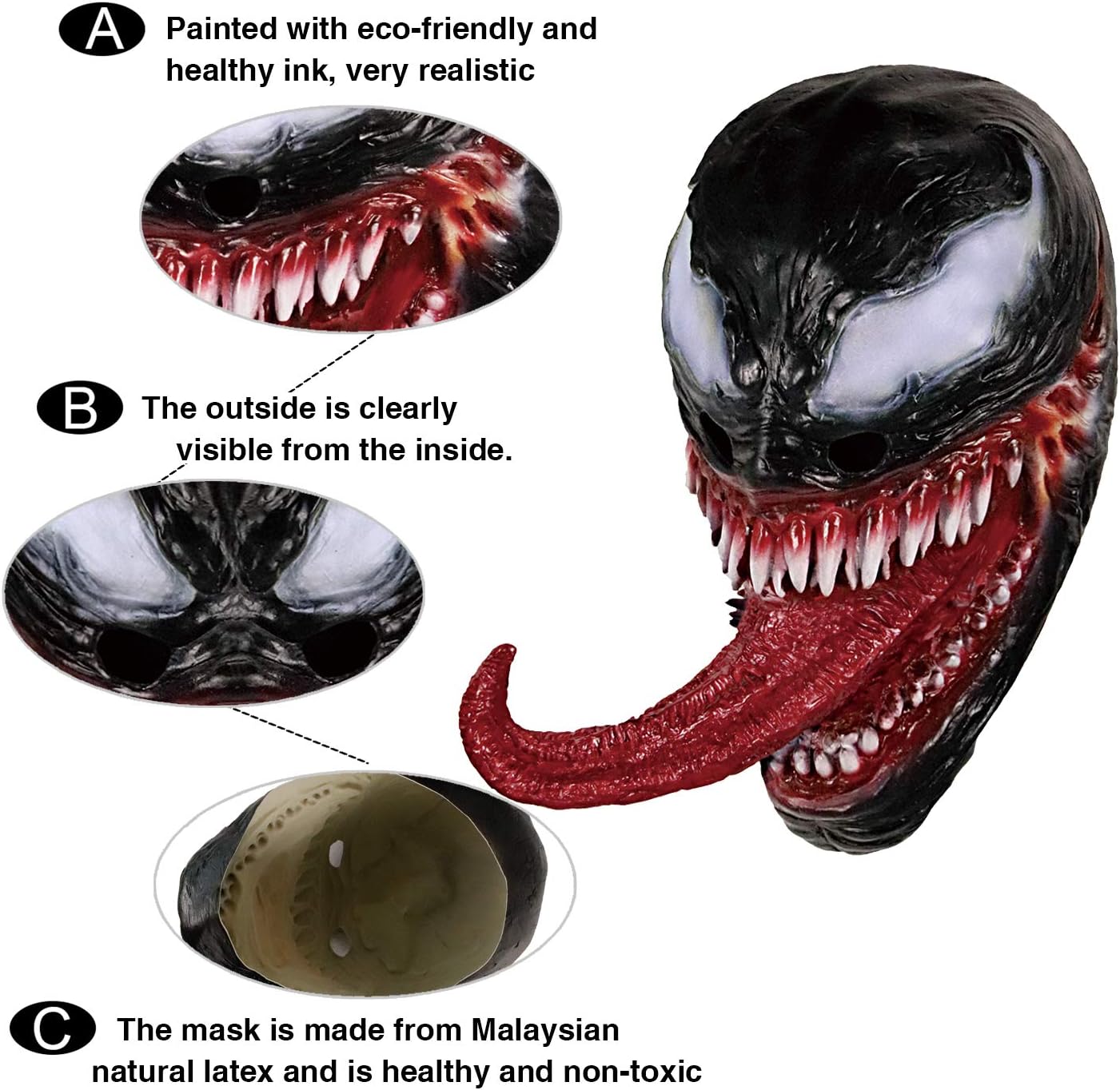 molezu Scary Mask Costumes for Cosplay Accessories Halloween Prop ...