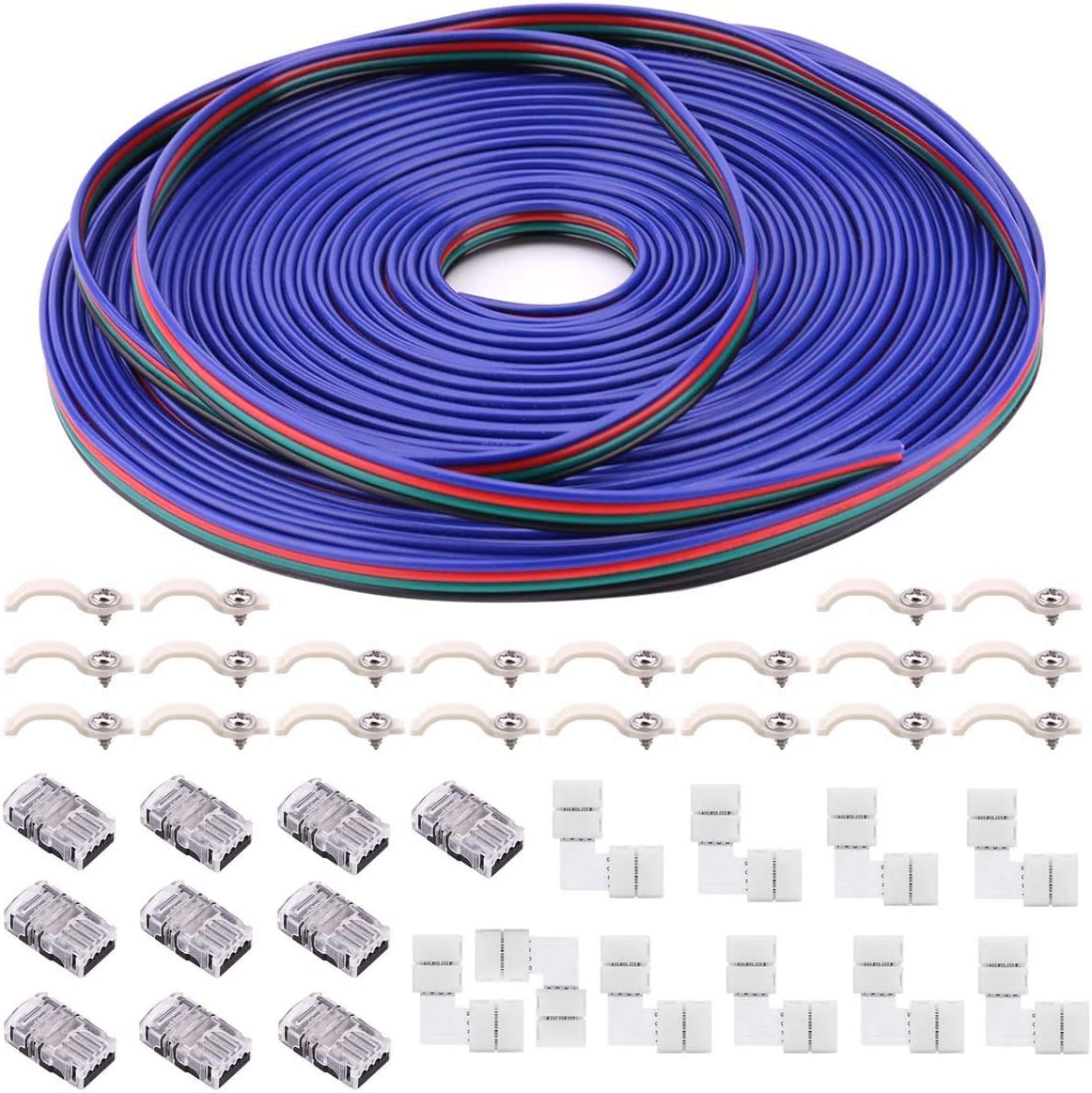 5050 4Pin RGB LED Strip Connector Kit – Includes 10x T Shape Connectors ...