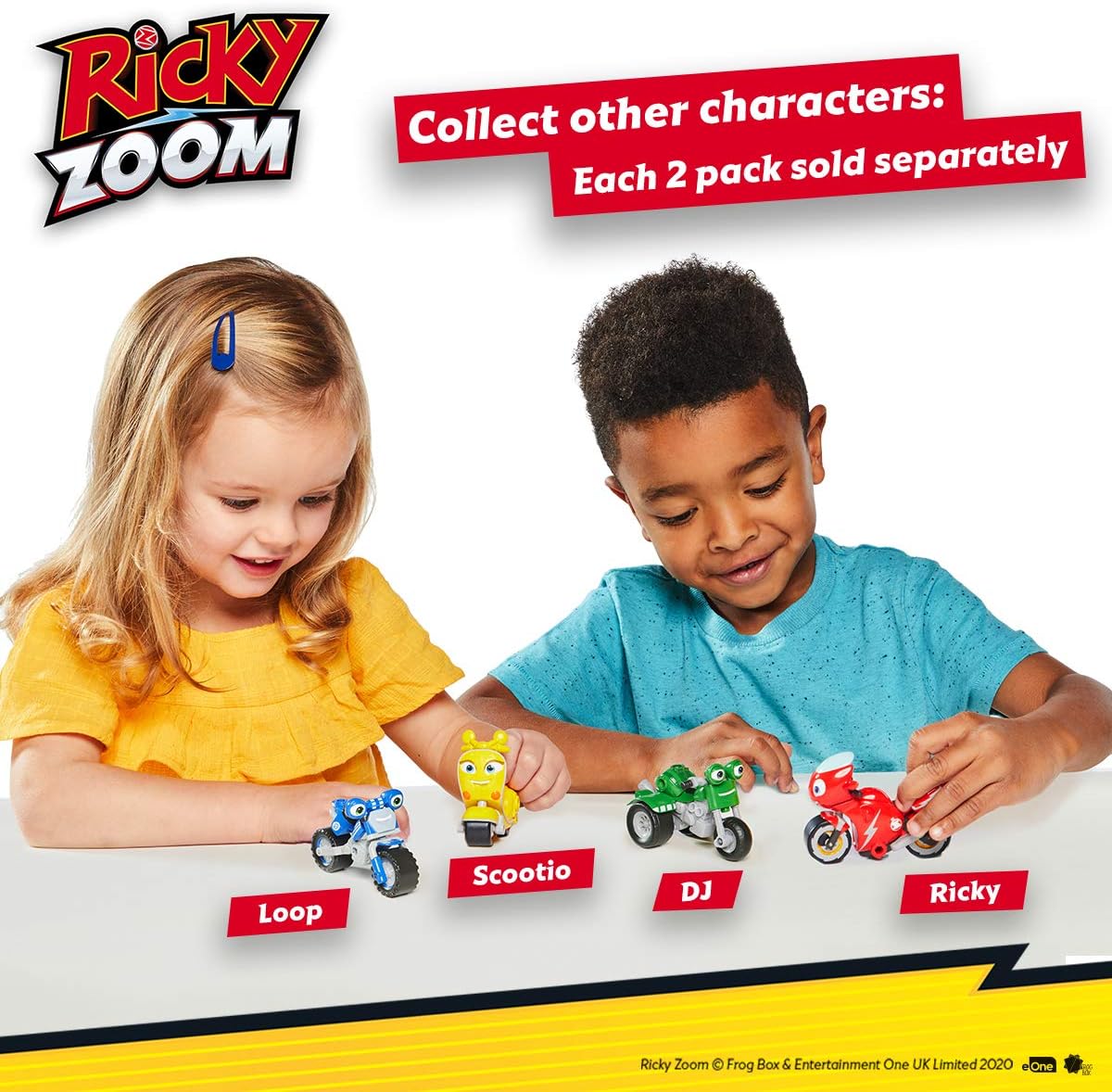 Ricky Zoom T20045 Loop & Scootio 2 Pack, 3 Inch Action Figures Wheeling ...