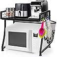 Amazon.com - DEAYOU Microwave Oven Rack, Extendable Toaster Stand Utensils Storage with 8 Hooks ...