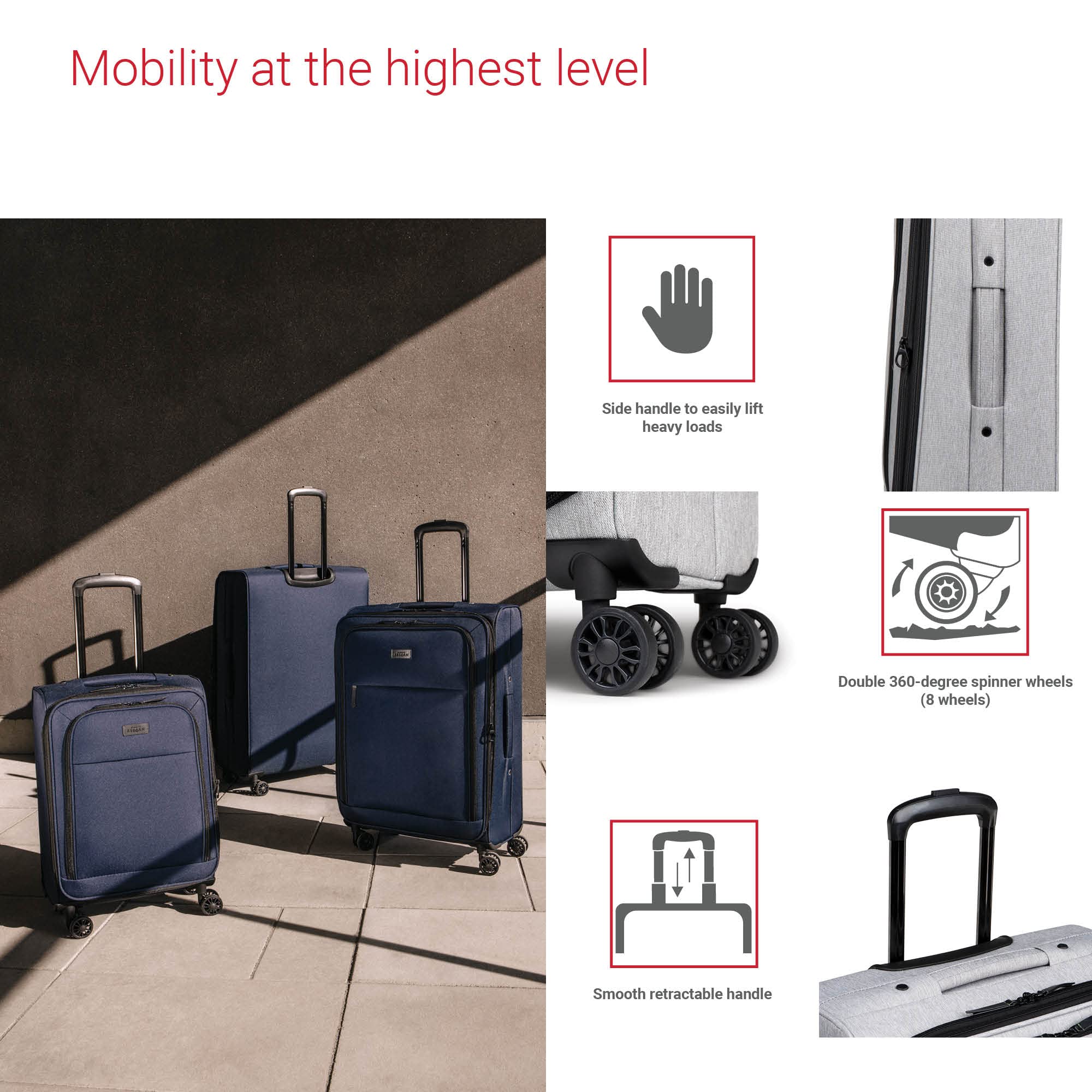 Mua Bugatti Reborn Collection 3 Piece Luggage Set, Expanding Suitcases ...