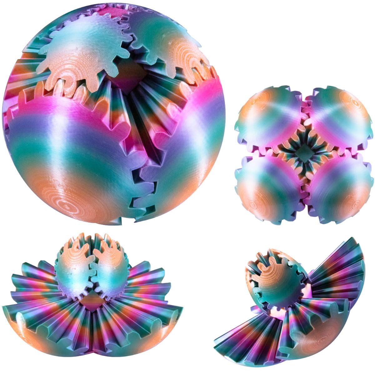 Gear Ball 3D Printed Gear Sphere Fidget Toys Stress Ball GearSphere ...
