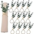 Amazon.com: 12 Pcs Greenery Napkin Rings Set,Rustic Eucalyptus Wooden ...
