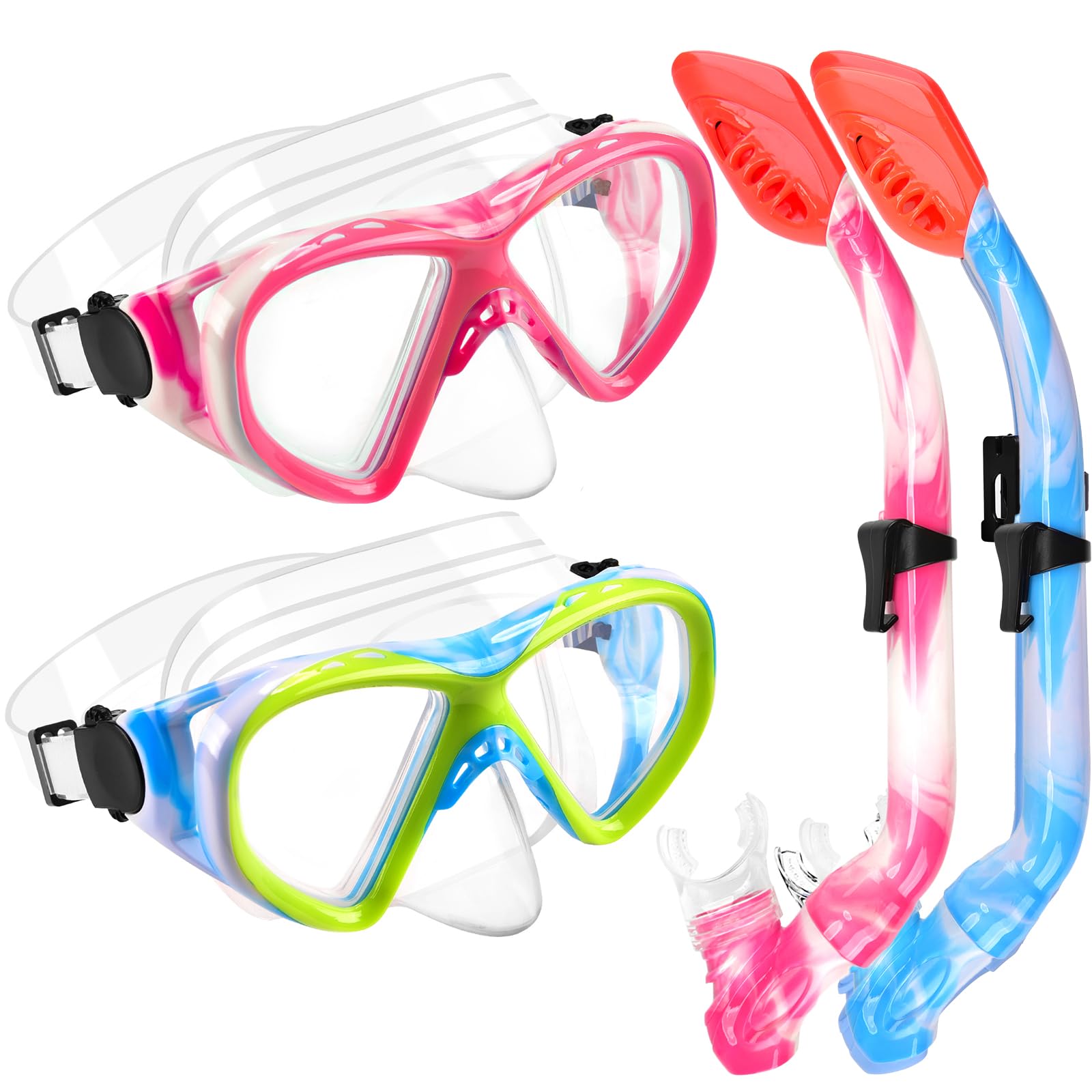 Kids Snorkel Set Dry Top Snorkeling Gear for Kids Youth Boys Girls ...
