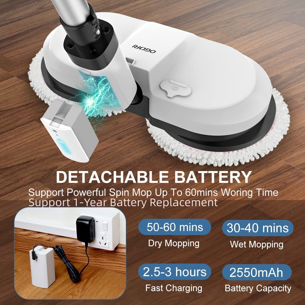 Mua Cordless Electric Mop, Cordless Floor Cleaner Dual-Motor Powerful ...