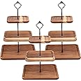 Amazon.com | 3 Pcs 3 Tier Serving Tray Square Wooden Tiered Cake Stand ...