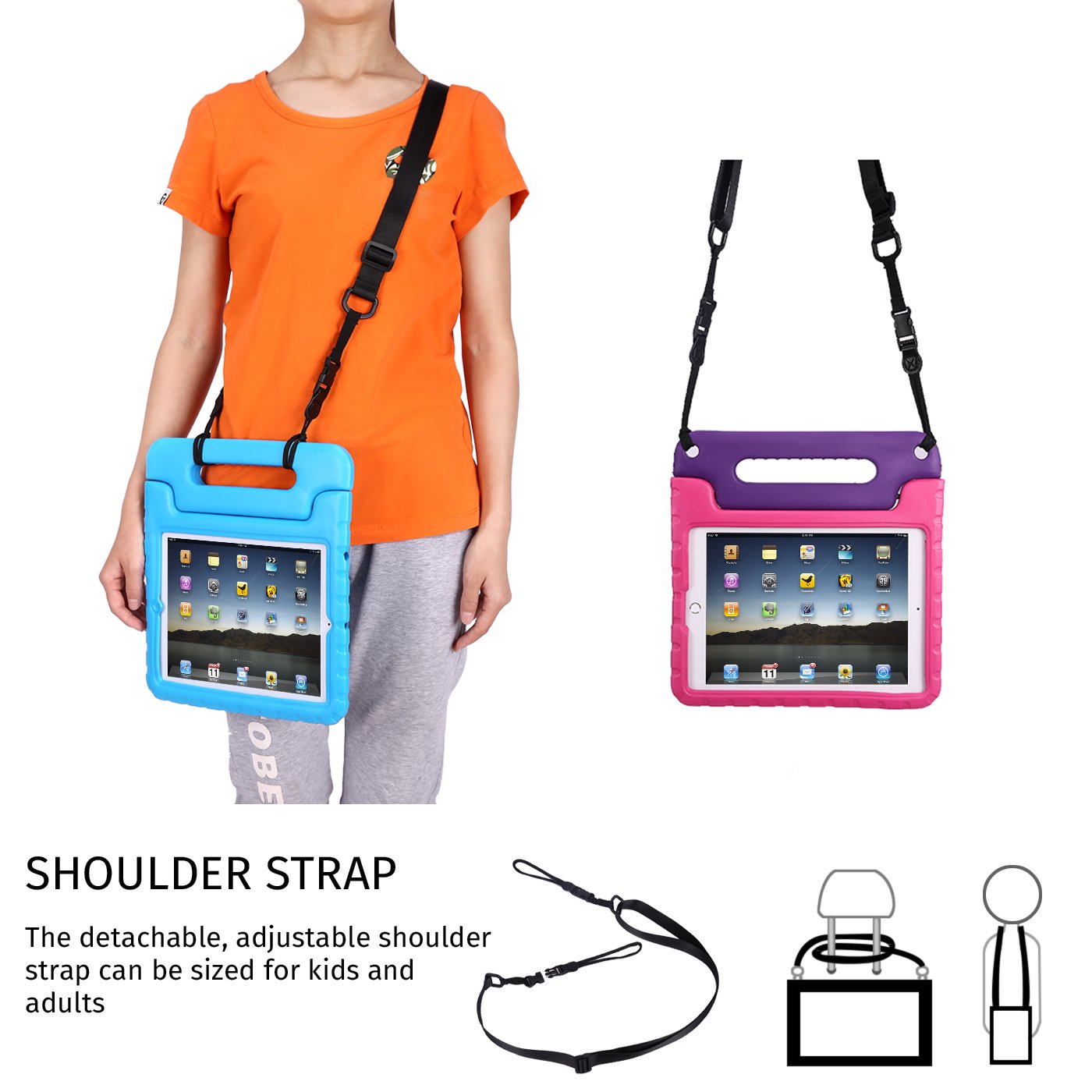 Mua HDE Shoulder Strap for Shockproof iPad Case - Adjustable Carry ...