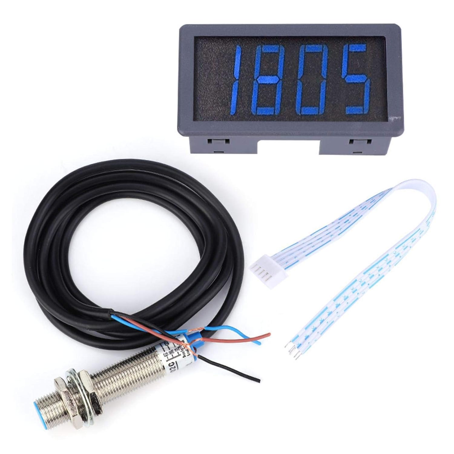 Tachometers NPN Hall Proximity Switch Sensor Motor Tachometer Blue 4 ...